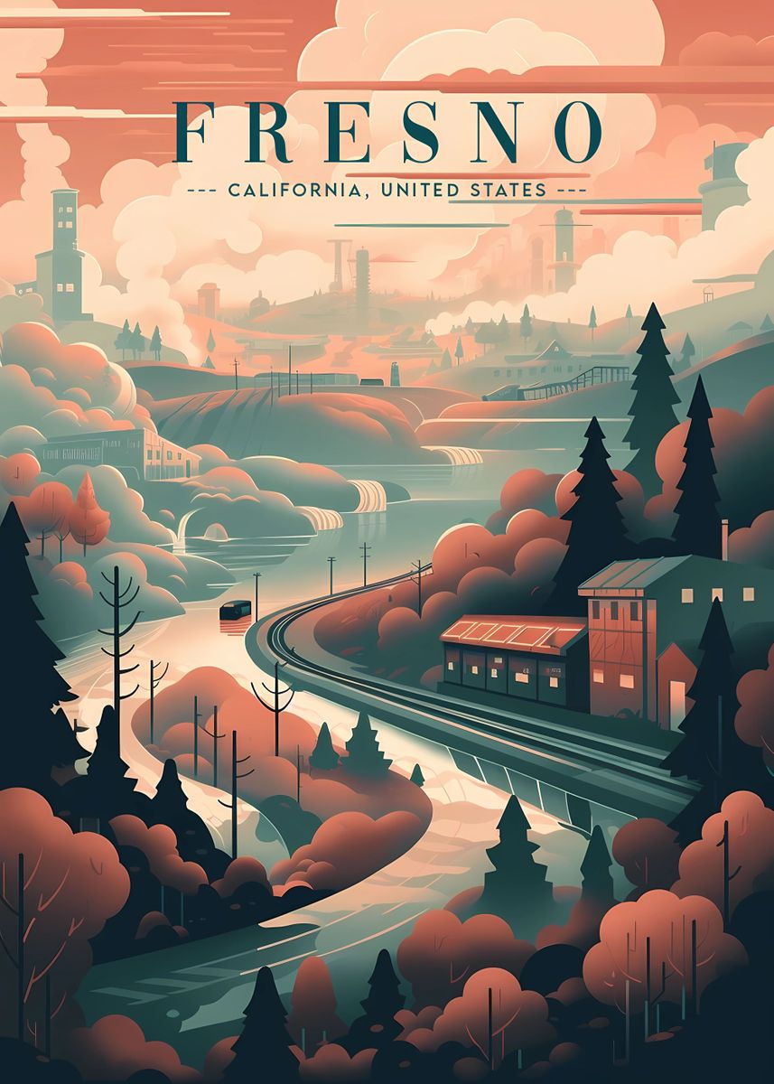 'Fresno' Poster, picture, metal print, paint by Baron Style | Displate