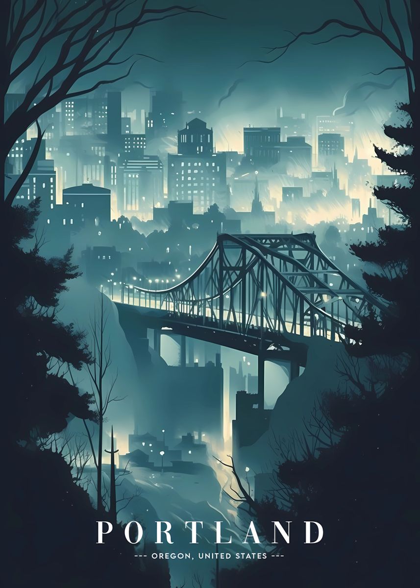 'Portland' Poster, picture, metal print, paint by Baron Style | Displate