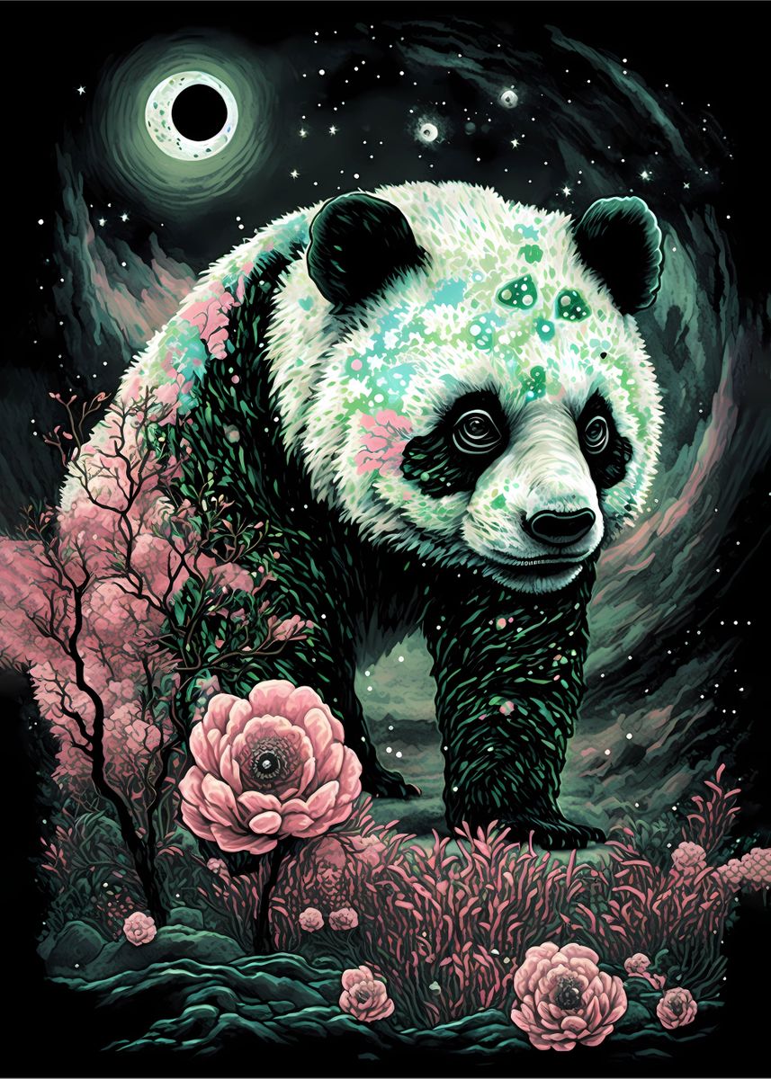 'Panda Mythical' Poster, picture, metal print, paint by Amalia Studio ...