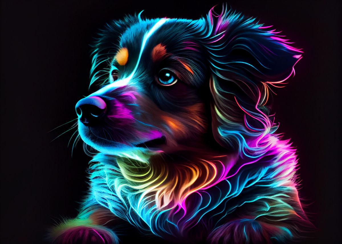 'Colorful dog' Poster by Below Horizon | Displate