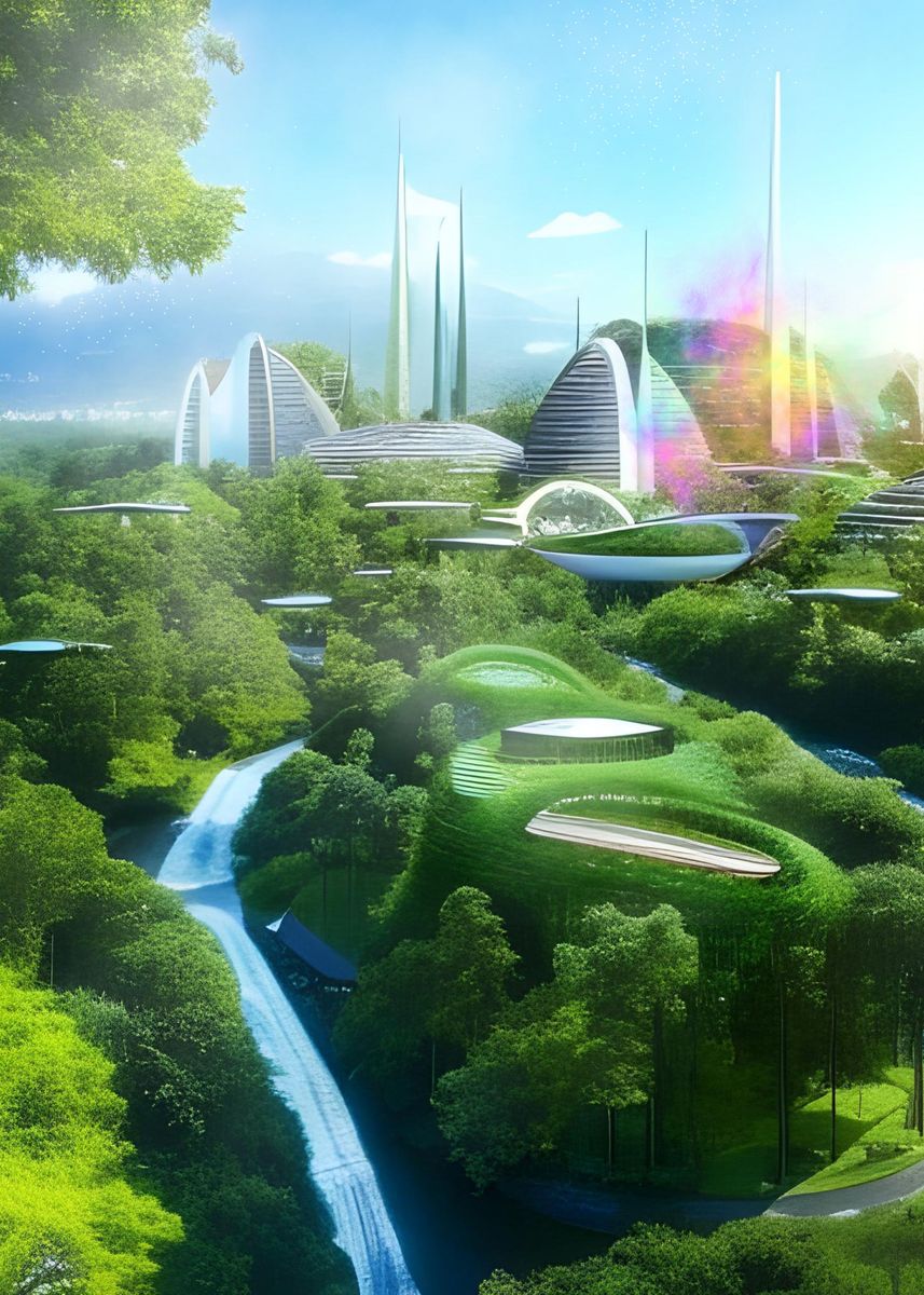 'Forest City' Poster, picture, metal print, paint by Disturba | Displate