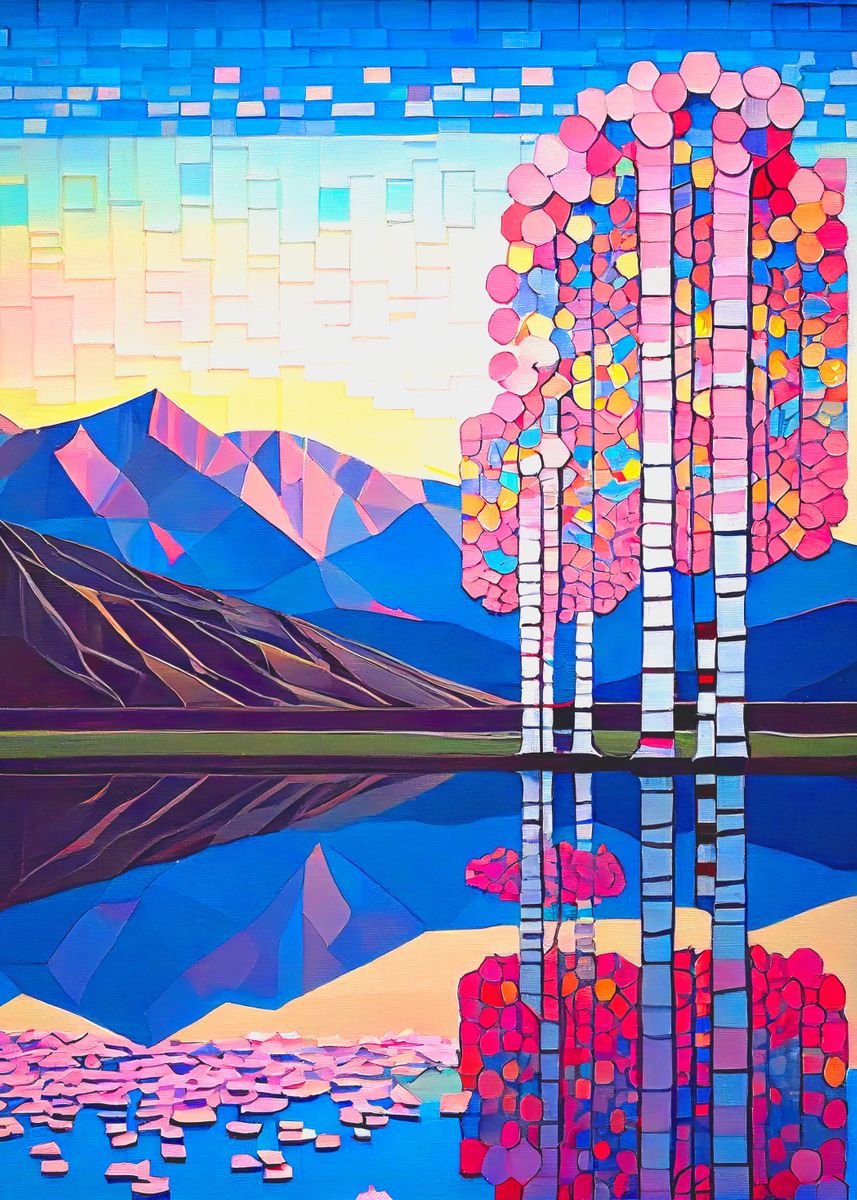 'Heavenly Reflections ' Poster, picture, metal print, paint by Havard | Displate