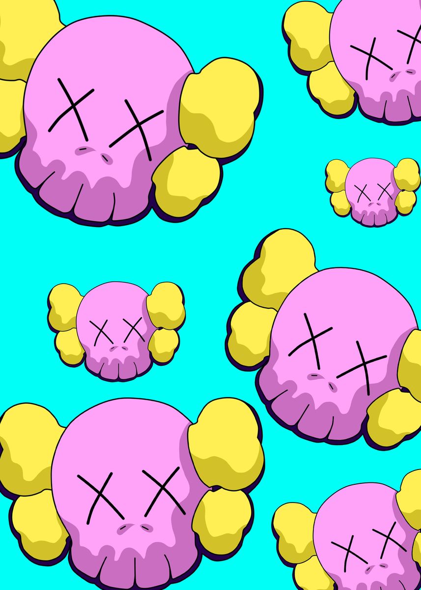 'kaws cartoon art' Poster, picture, metal print, paint by Muhammad Anas ...