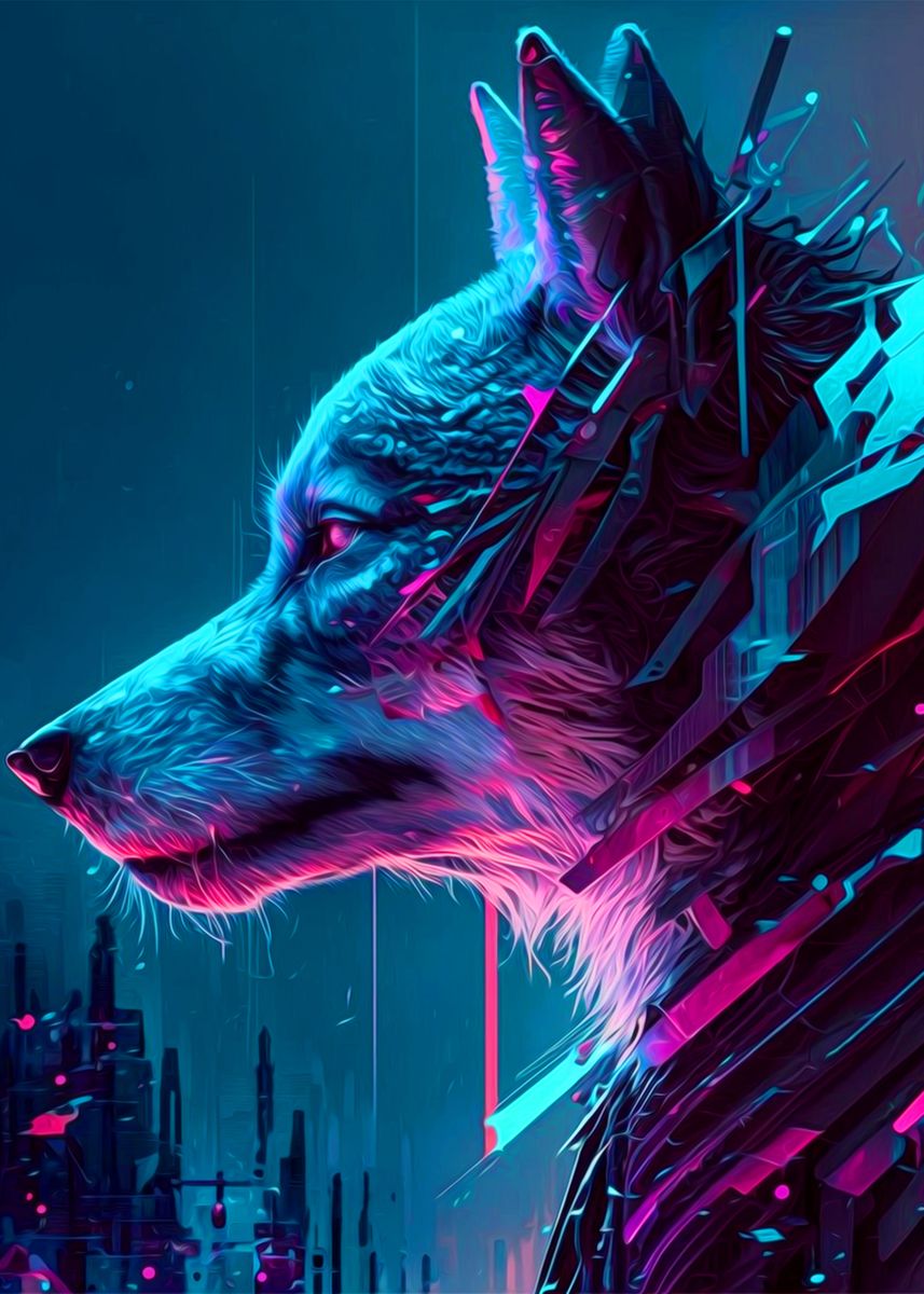 'Wolf' Poster, picture, metal print, paint by Tiker Arts | Displate