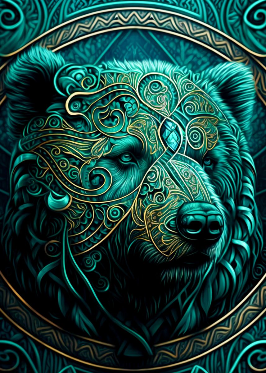 'Bear' Poster, picture, metal print, paint by khoa doan | Displate