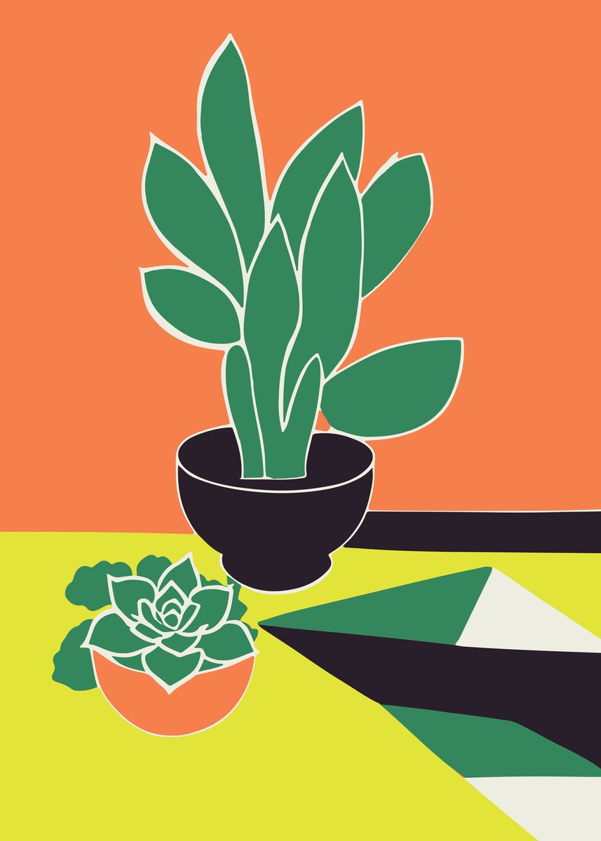 'Cactus Friend Paper Poster' Poster by BluePinkPanther | Displate