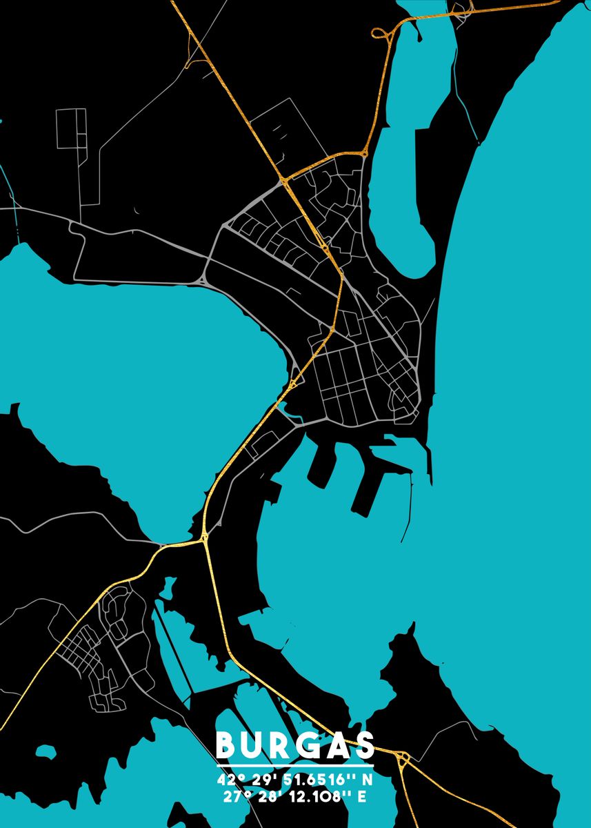 'Burgas Bulgaria' Poster, picture, metal print, paint by Clayborne Frank | Displate