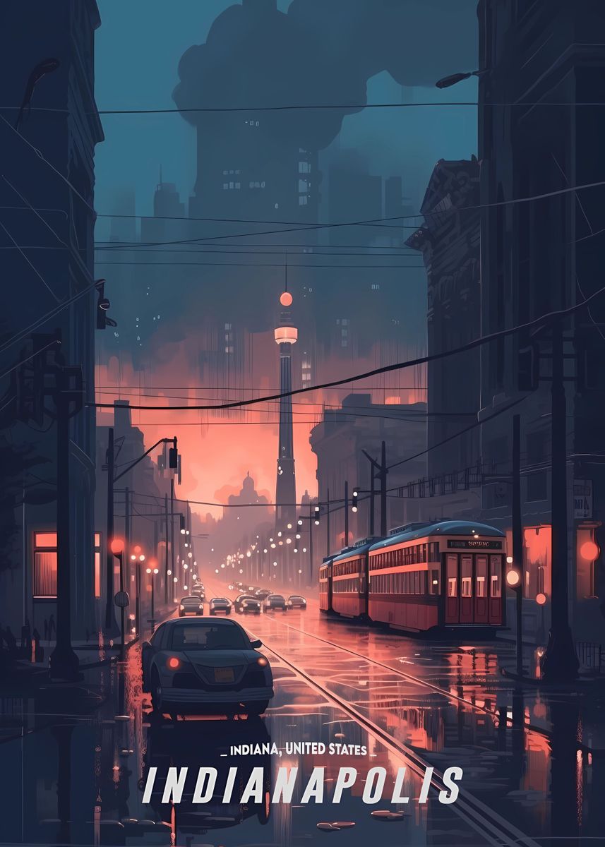 'Indianapolis' Poster, picture, metal print, paint by BartKun Studio ...