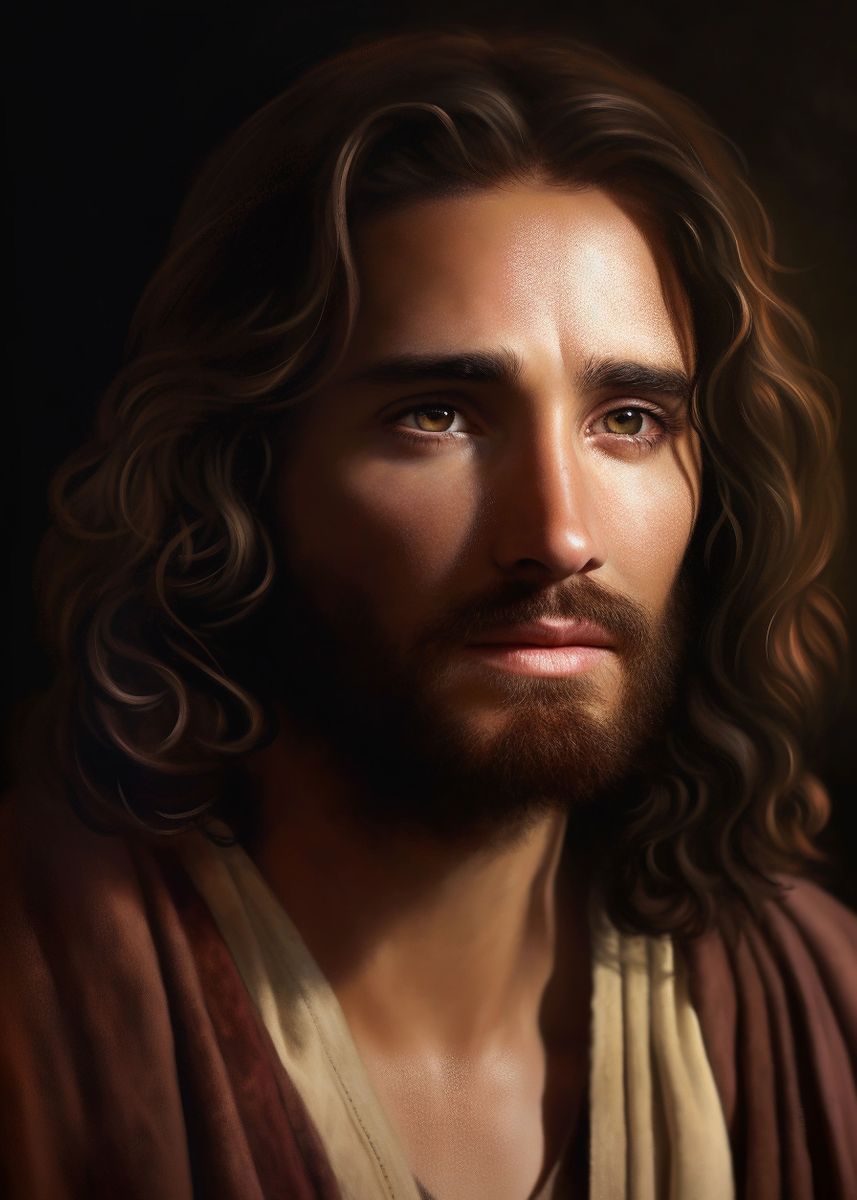 'Jesus Christ Portrait 5' Poster, picture, metal print, paint by ...