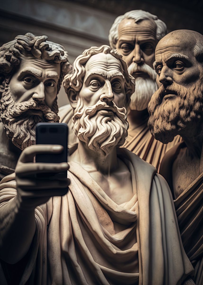 'Greek Philosophers Selfie' Poster, picture, metal print, paint by ...