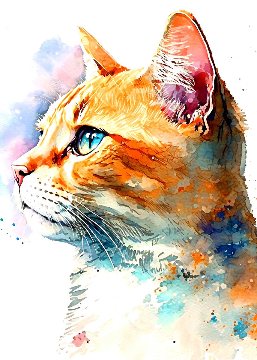 'Cat' Poster, picture, metal print, paint by set more | Displate