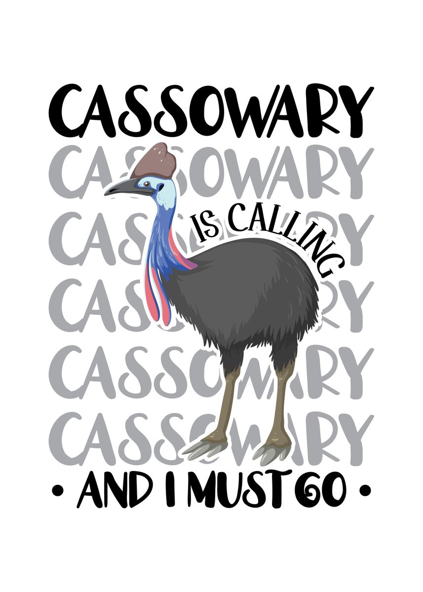'Cassowary' Poster, picture, metal print, paint by Sebastian Wünsche ...