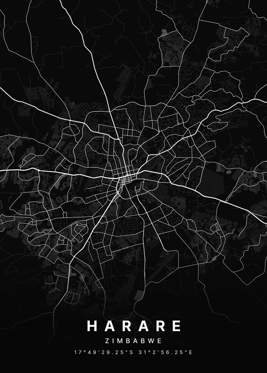 'Harare Zimbabwe' Poster, picture, metal print, paint by Kemi Solaja ...