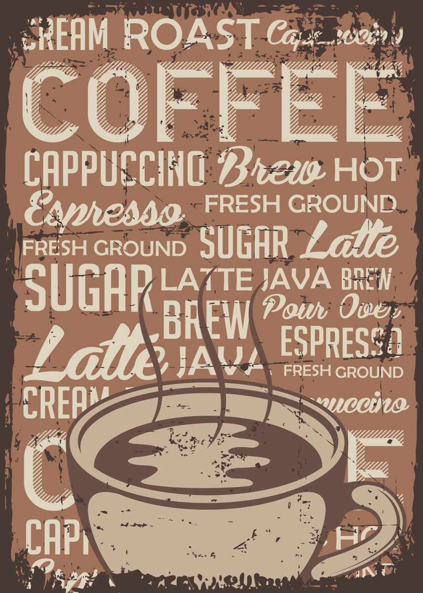 'Retro Coffee Poster' Poster by XandYart | Displate