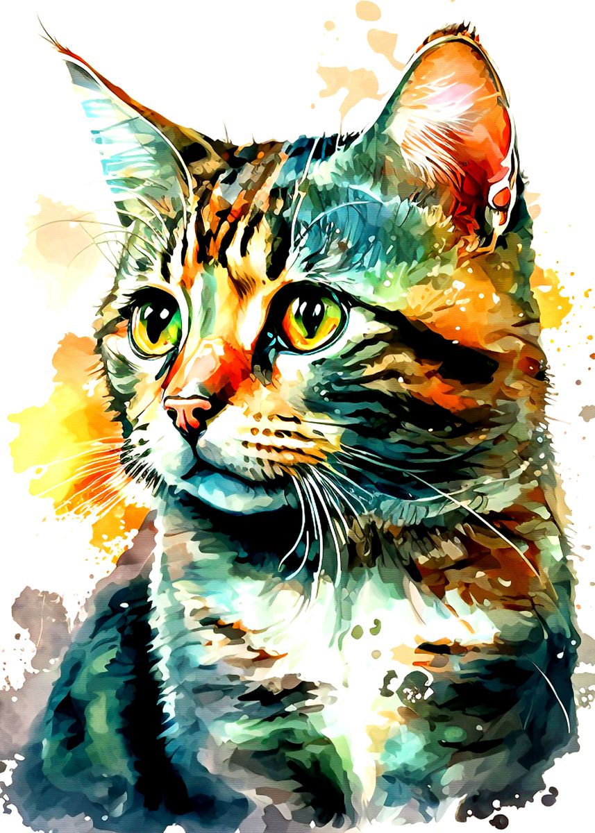 'Cat' Poster, picture, metal print, paint by set more | Displate