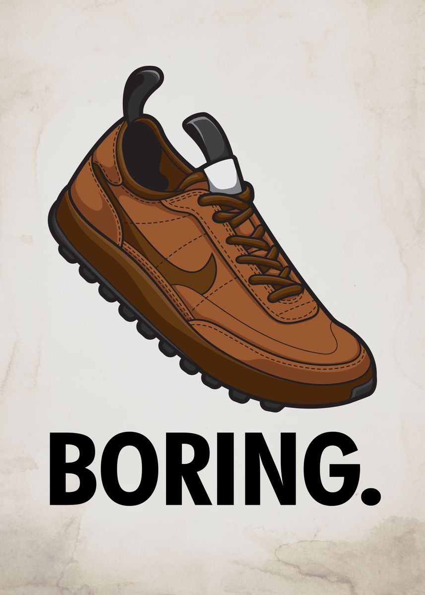 'Boring Shoe' Poster, picture, metal print, paint by Mikhaila Poster Design | Displate