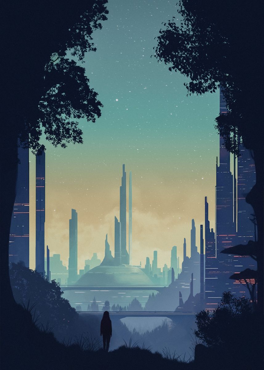 'Park in the City' Poster, picture, metal print, paint by Zachary ...