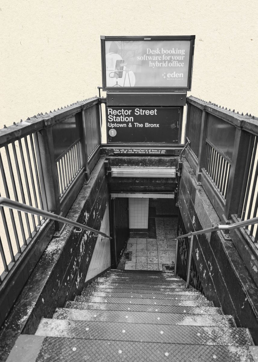 'New York City Subway Stop' Poster, picture, metal print, paint by ...