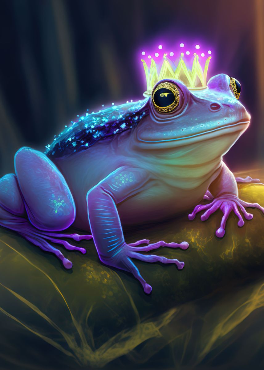'cute frog' Poster, picture, metal print, paint by MAD SPACE | Displate