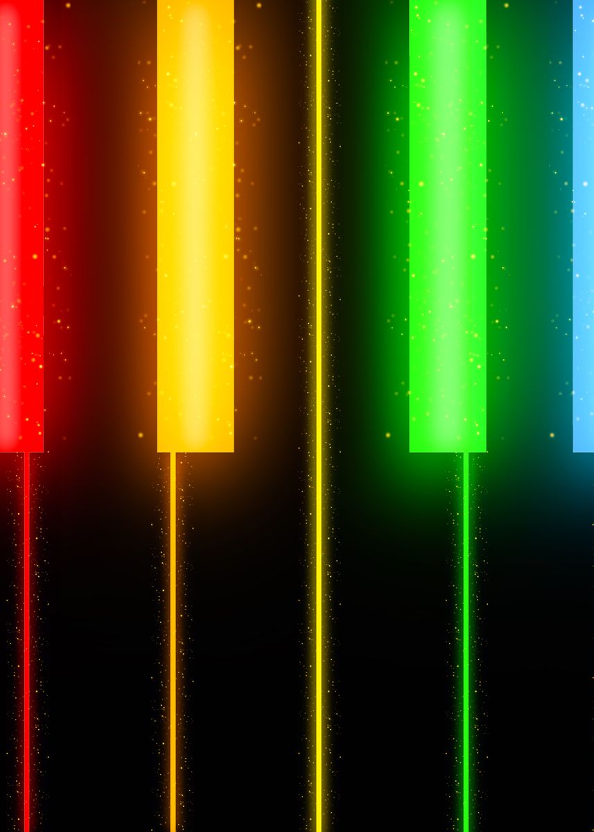 'Neon Keys' Poster by Ninjin | Displate