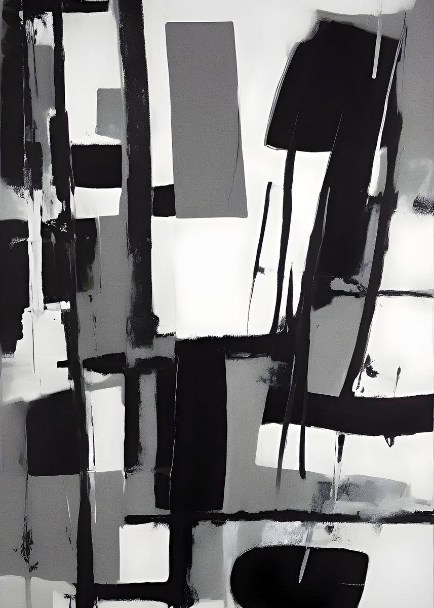 'Monochrome Abstract Art' Poster by BluePinkPanther | Displate