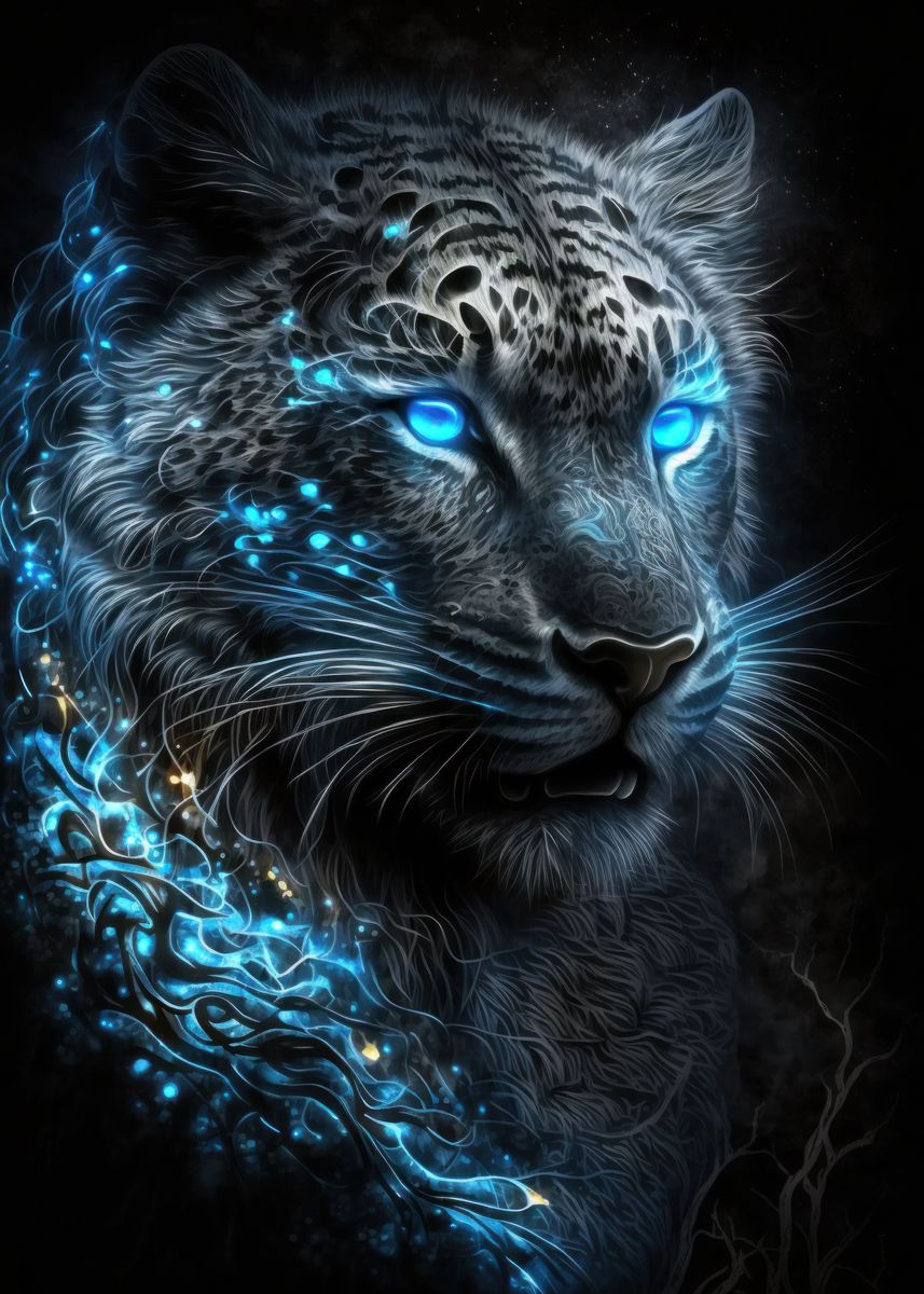 'Magic frost tiger' Poster, picture, metal print, paint by Volodymyr ...