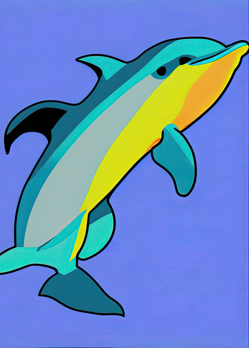 'Pop Art Dolphin 03' Poster, picture, metal print, paint by David ...