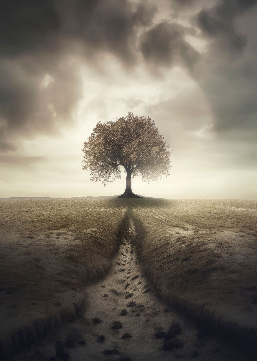 'The lonely tree 8' Poster, picture, metal print, paint by Steven ...