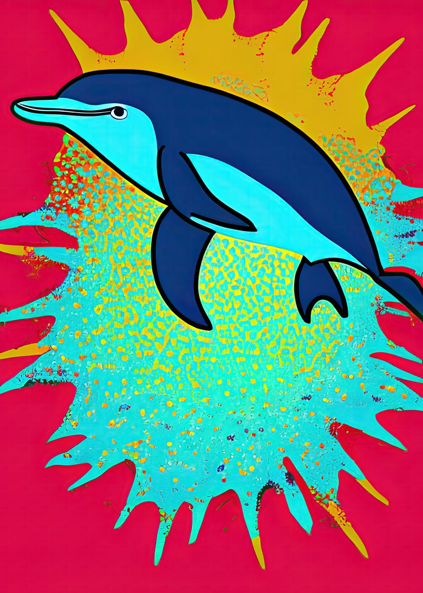 'Pop Art Dolphin 06' Poster, picture, metal print, paint by David ...