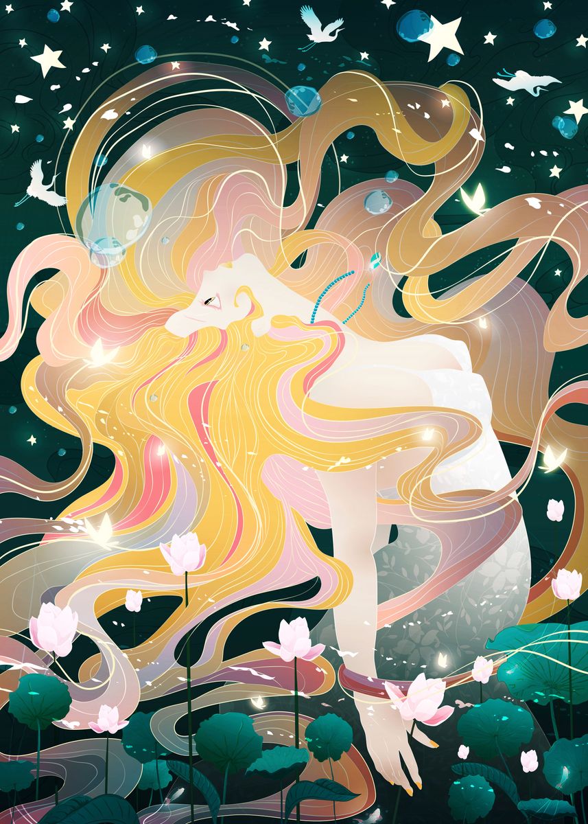 'Flora' Poster, picture, metal print, paint by Noel delMar | Displate