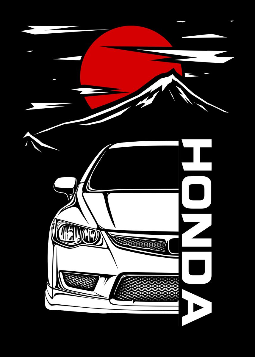 'Honda Civic' Poster, picture, metal print, paint by Faissal Thomas ...