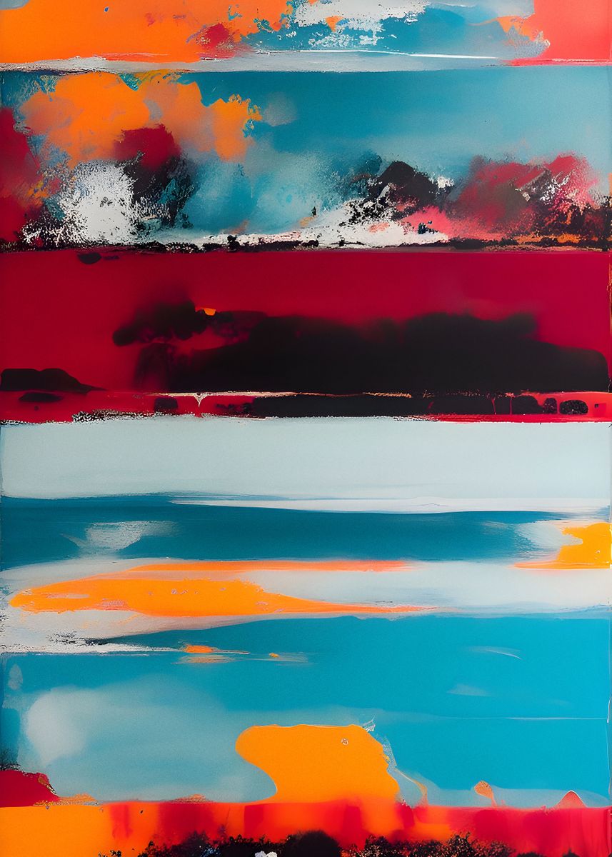 'Captivating Sunset Art' Poster, picture, metal print, paint by BluePinkPanther | Displate