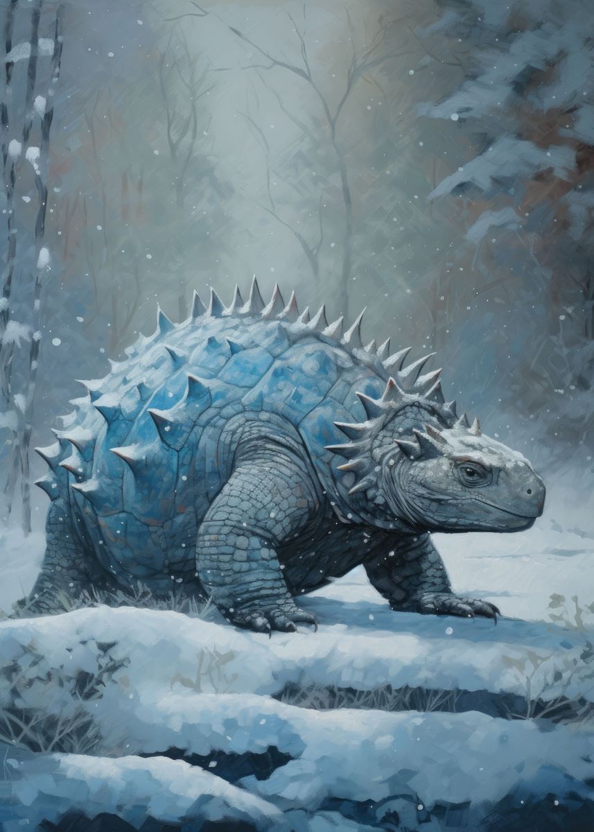 'The Guardian Ankylosaurus' Poster, picture, metal print, paint by ...