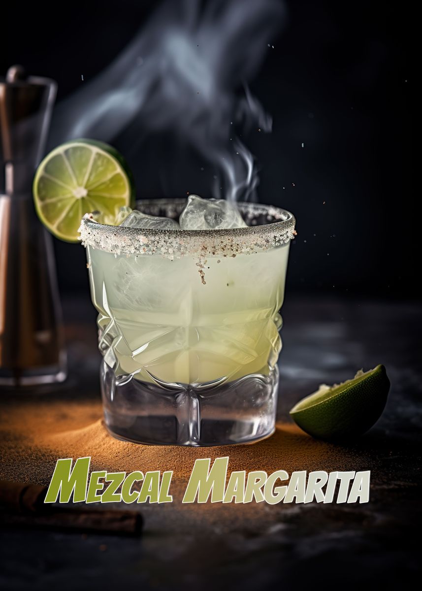 'Mezcal Margarita Cocktail' Poster, picture, metal print, paint by ...