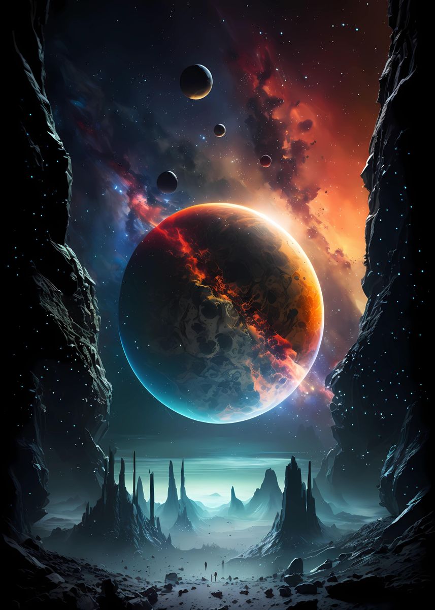 'beautiful Space Landscape' Poster, picture, metal print, paint by ...