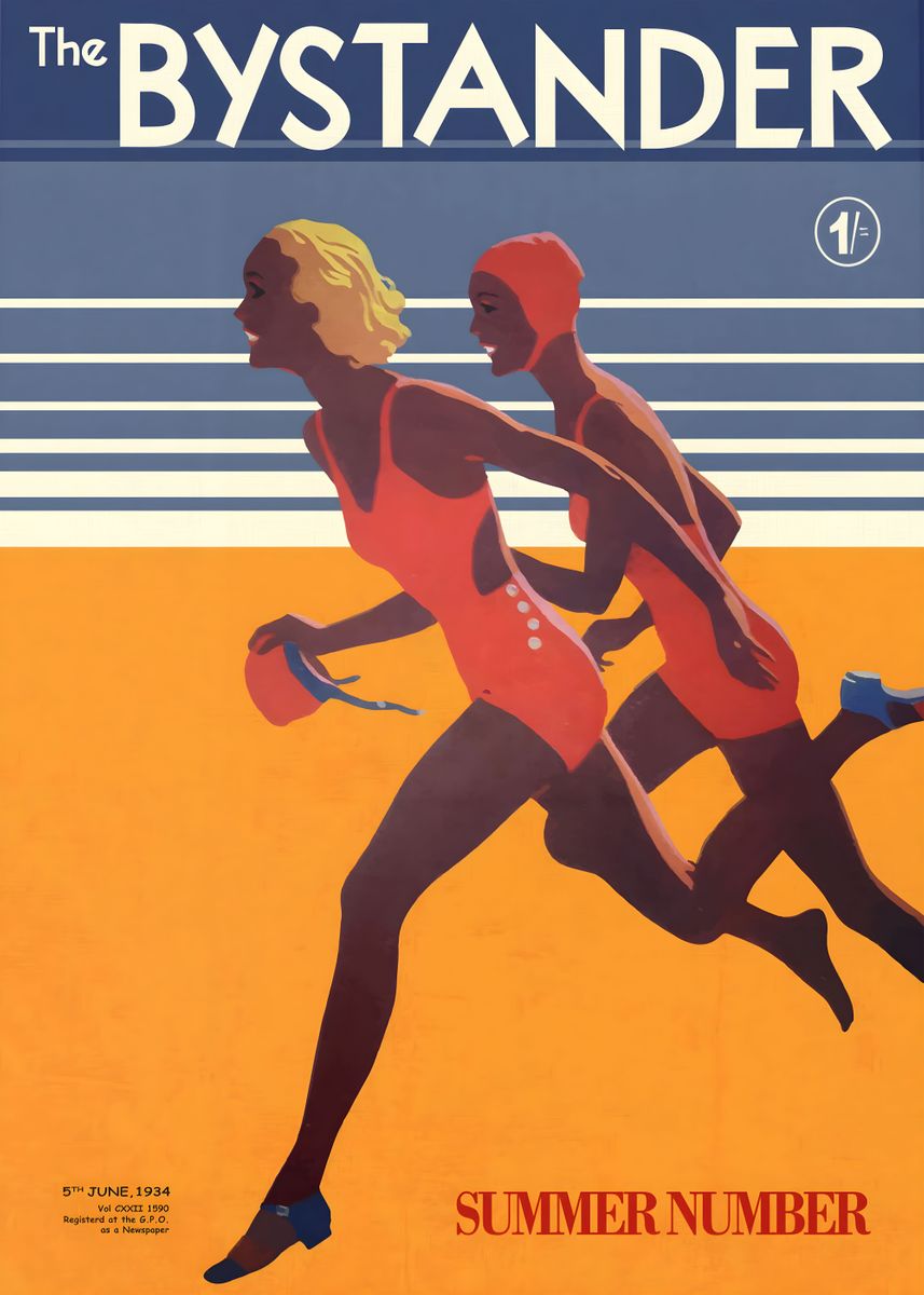 'The Bystander Retro' Poster, picture, metal print, paint by Izu | Displate