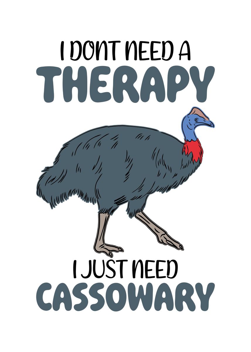 'Cassowary' Poster, picture, metal print, paint by Sebastian Wünsche ...