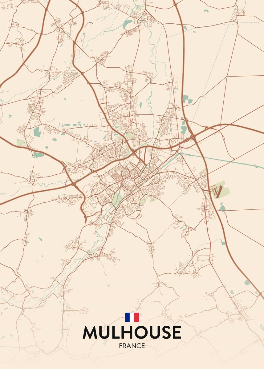 'Mulhouse FR' Poster, picture, metal print, paint by IMR Designs | Displate