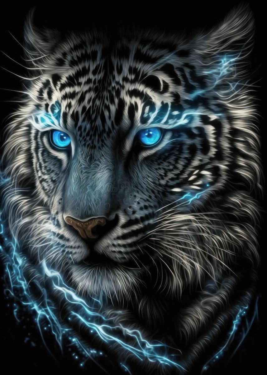 'Magic frost tiger' Poster, picture, metal print, paint by Byrdyak ...