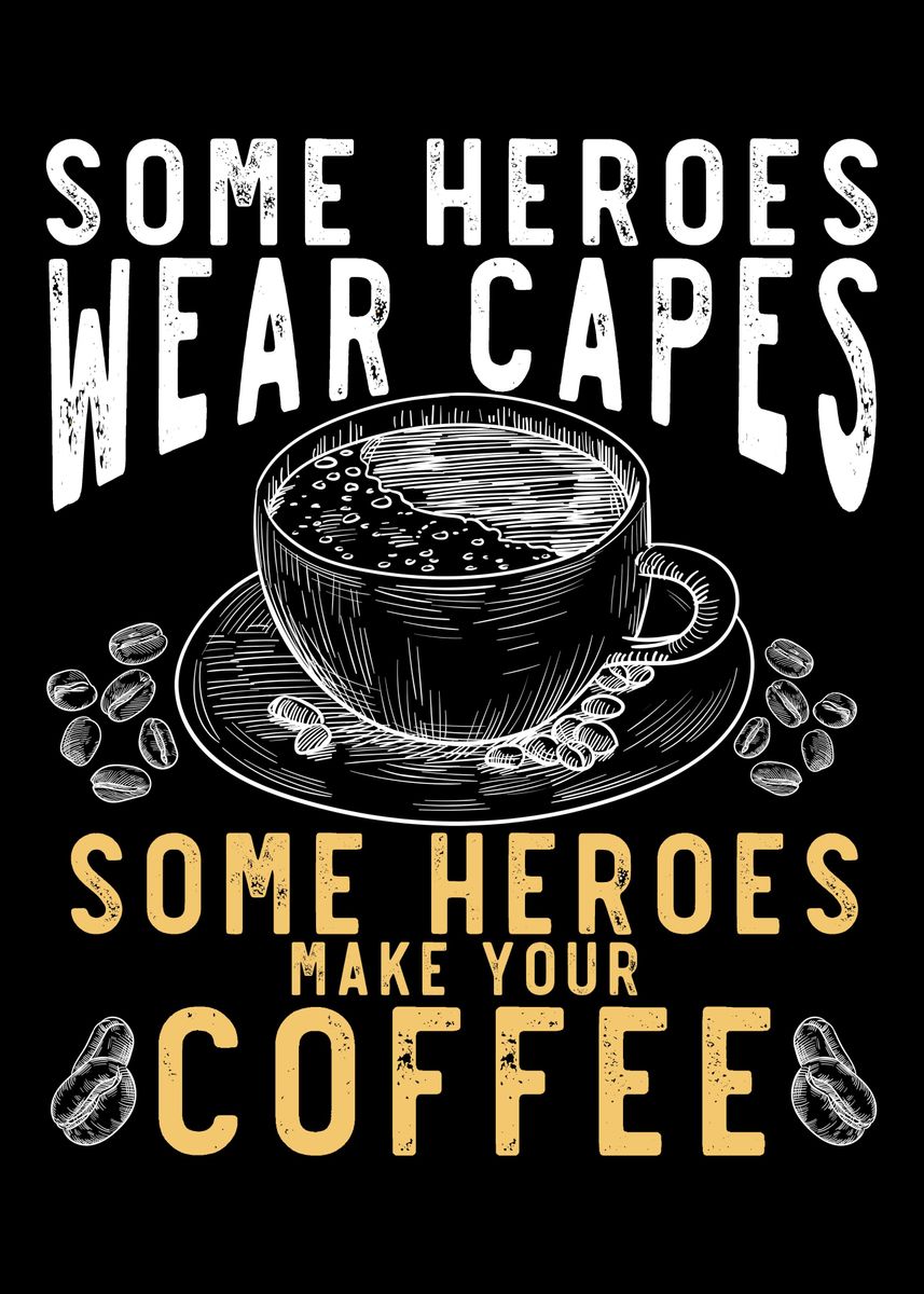 'Funny Coffee Drinker' Poster, picture, metal print, paint by ...