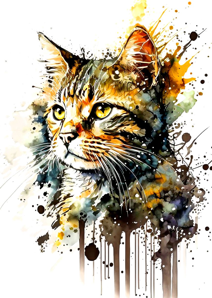 'Cat' Poster, picture, metal print, paint by set more | Displate