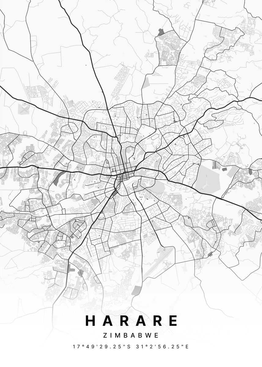 'Harare Zimbabwe' Poster, picture, metal print, paint by Kemi Solaja ...