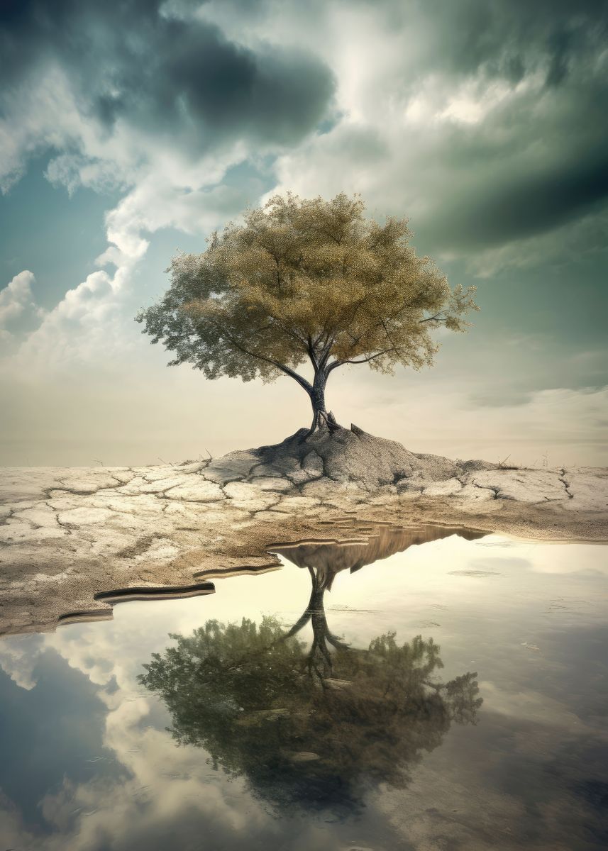 'The lonely tree 6' Poster, picture, metal print, paint by Steven ...