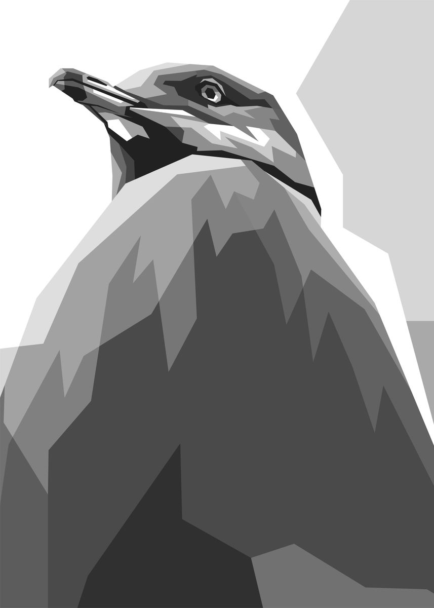 'Field Bird Grayscale' Poster, picture, metal print, paint by Rizky Dwi ...