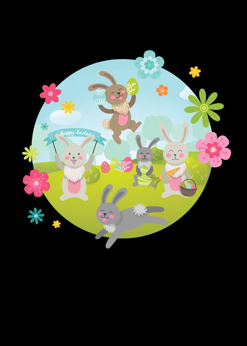 'Easter Fun Easter Bunny' Poster, picture, metal print, paint by Mooon ...