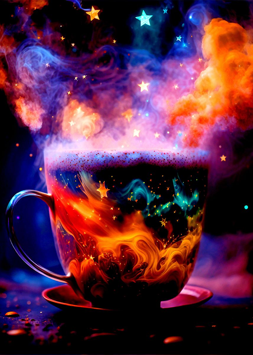 'Colorful Coffee' Poster, picture, metal print, paint by Jimmy Rabsi ...