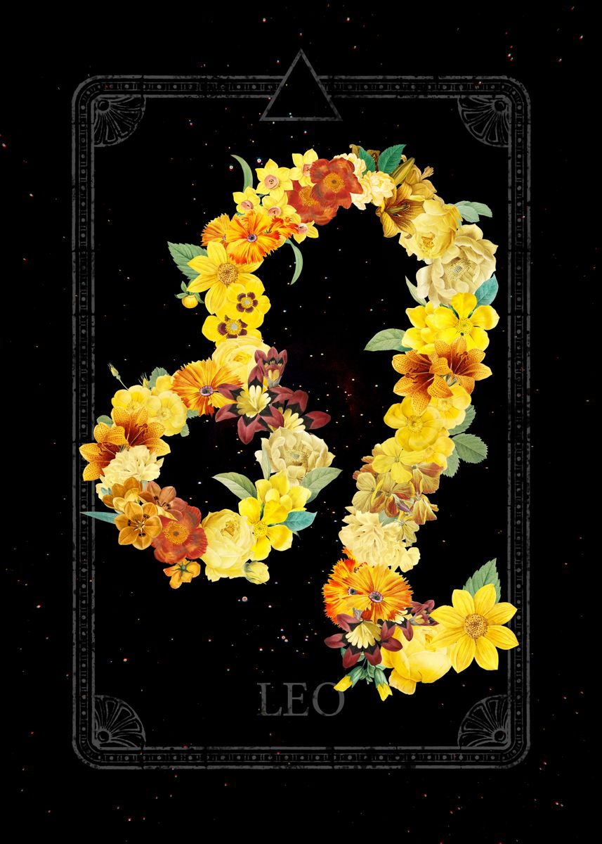 'Floral Zodiac Leo' Poster, picture, metal print, paint by Fabiana ...