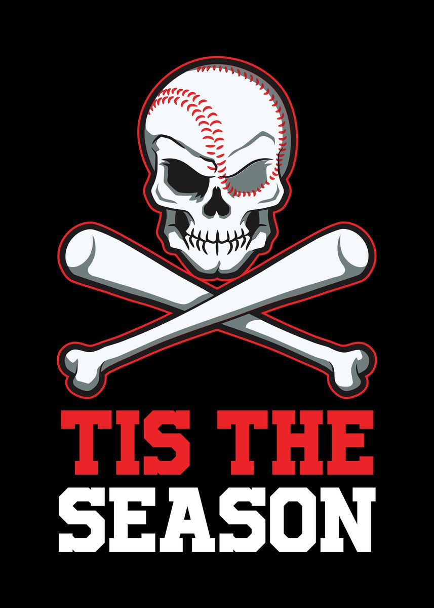 'Tis The Season Baseball' Poster, picture, metal print, paint by ...