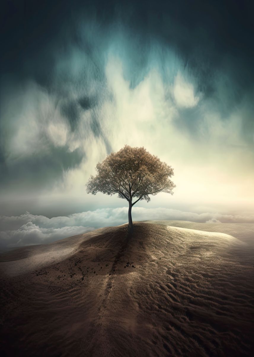 'The lonely tree 1' Poster, picture, metal print, paint by Steven ...
