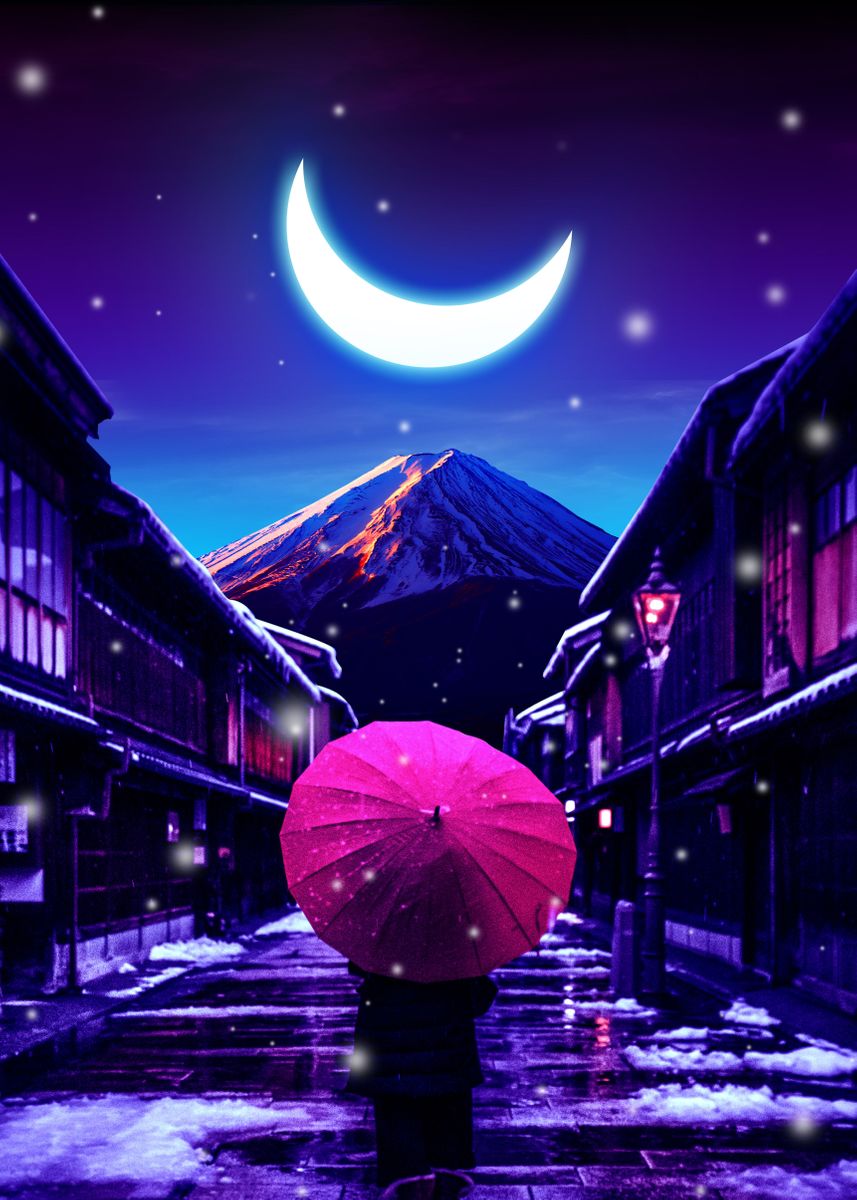 'Japan Night' Poster, picture, metal print, paint by INSPIRE COLLECTION ...